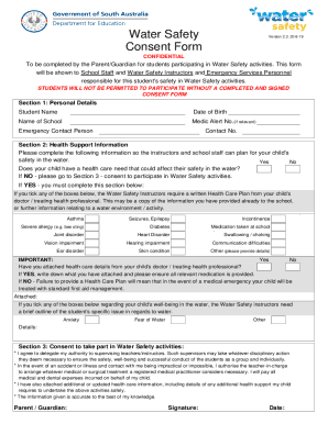 Fillable Online Water safety consent form. water safety Fax Email Print ...