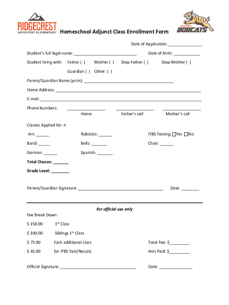 Fillable Online Homeschool - Verification Form Fax Email Print - pdfFiller
