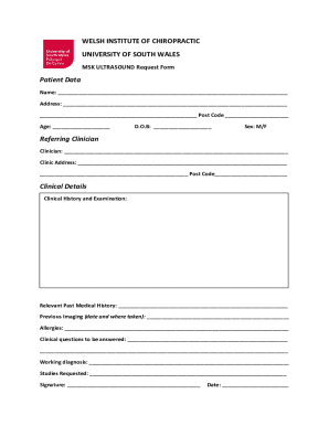 Fillable Online MSK ULTRASOUND Request Form Fax Email Print - pdfFiller