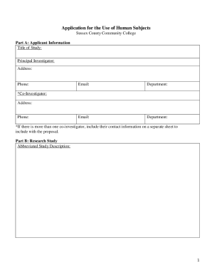 Fillable Online application for human subjects review Fax Email Print ...