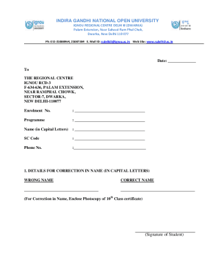 Fillable Online rcdelhi3 ignou ac Get Ignou Migration Certificate Fax ...