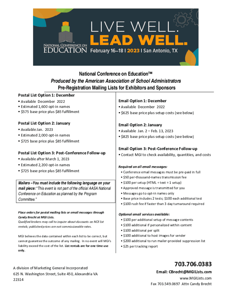 Fillable Online nce aasa Dear NCE Exhibitor, Thank you for your support of the ... Fax Email ...