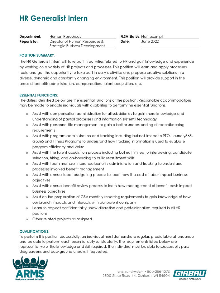 Fillable Online HR Generalist: All You Need To Know About the Role Fax ...