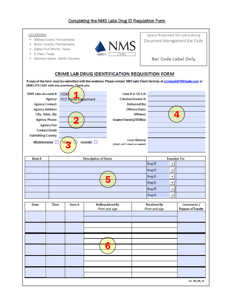 Fillable Online Crime Lab Drug Identification Requisition Form Fax ...