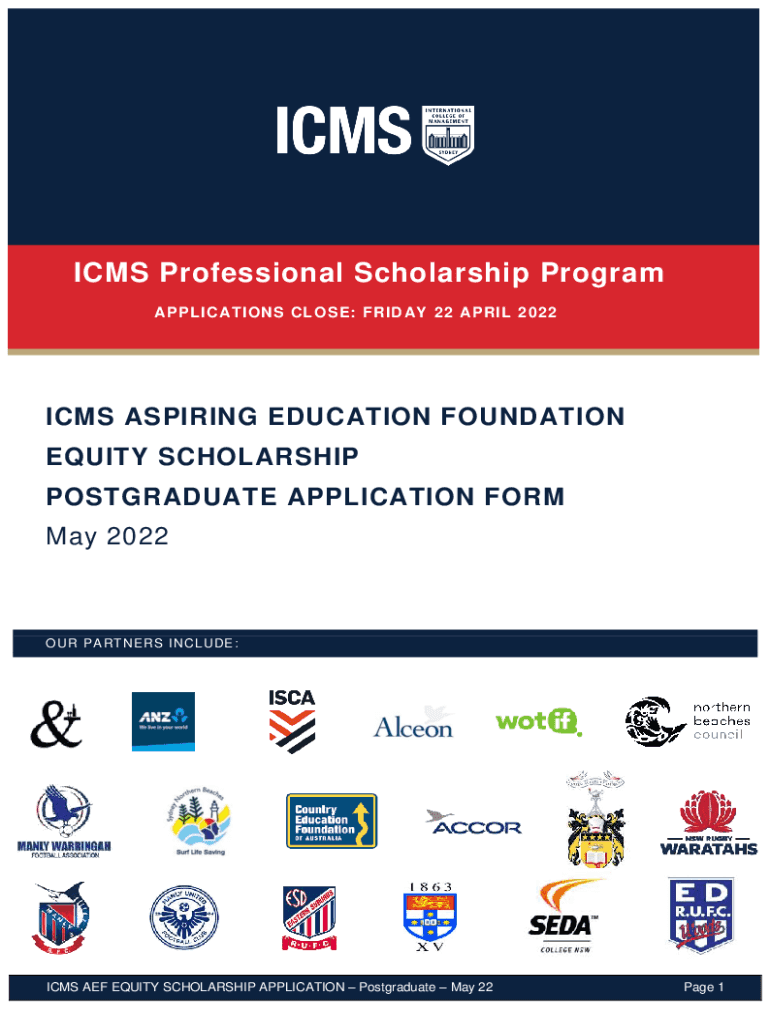 Fillable Online ICMS Professional Scholarship Program for Masters in ... Fax Email Print - pdfFiller