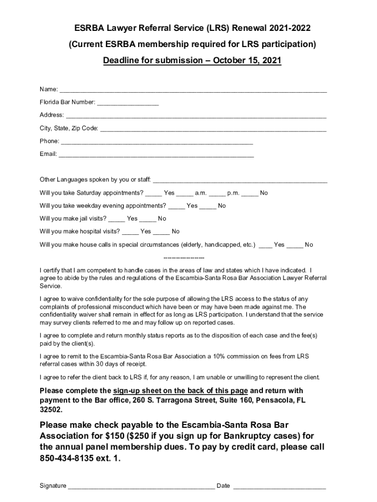 Fillable Online The Florida Bar Lawyer Referral Service Rules Fax Email Print - pdfFiller