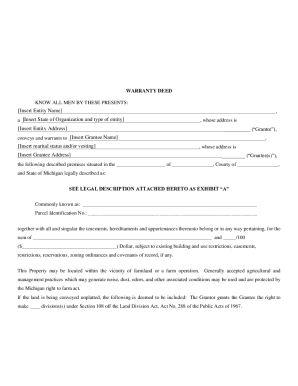Fillable Online Blank Warranty Deed Form - Fill Online, Printable ...