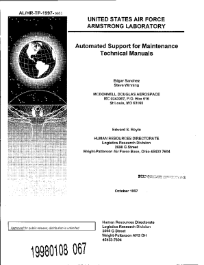 Fillable Online Automated Support for Maintenance Technical Manuals ...