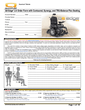 Fillable Online Quantum Q6Edge 2.0 Light Rehab Seating Order Form. Q6 ...