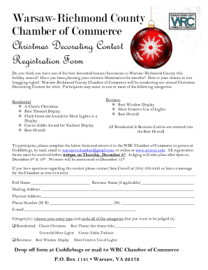 Fillable Online Christmas Decorating Contest Registration Form Fax ...