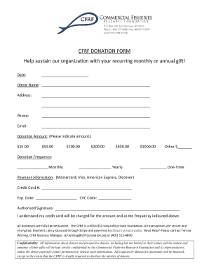 Fillable Online CFRF Donation Form Fax Email Print - pdfFiller