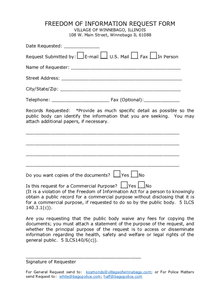 Fillable Online FOIA REQUEST FORM Fax Email Print - pdfFiller