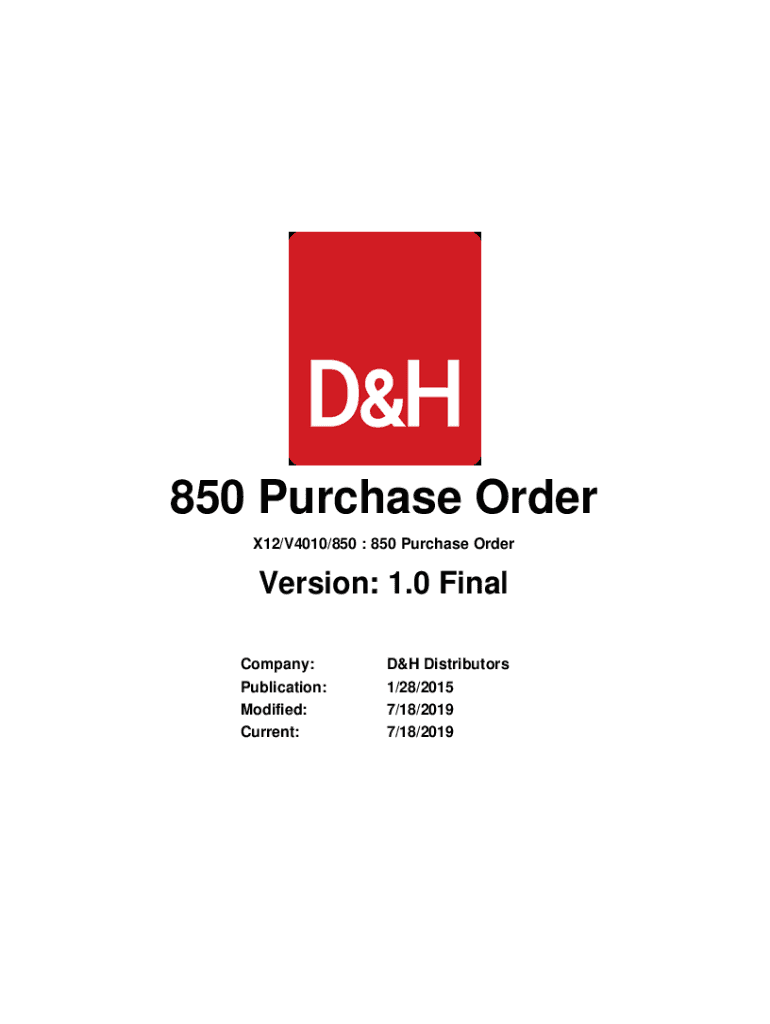 Fillable Online X12 EDI 850 Purchase Order Specifications Fax Email Print - pdfFiller