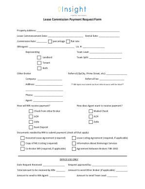 Fillable Online Lease Commission Payment Request Form Fax Email Print ...