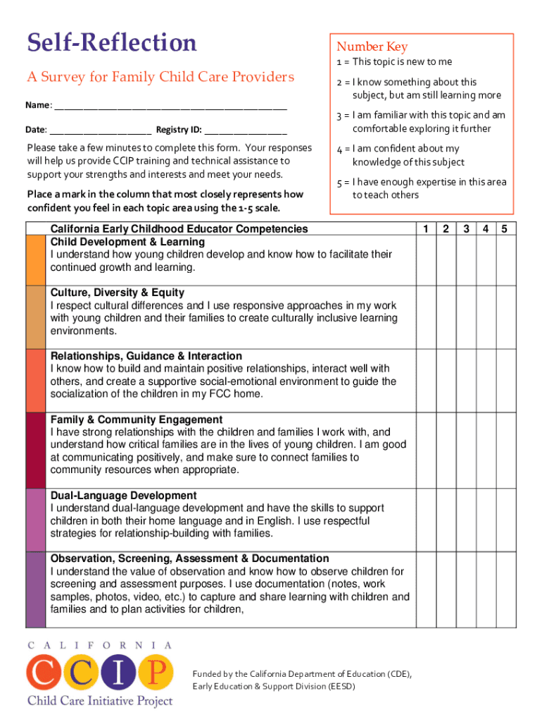 Fillable Online Early Head Start Questionnaire for Child Care Providers ...