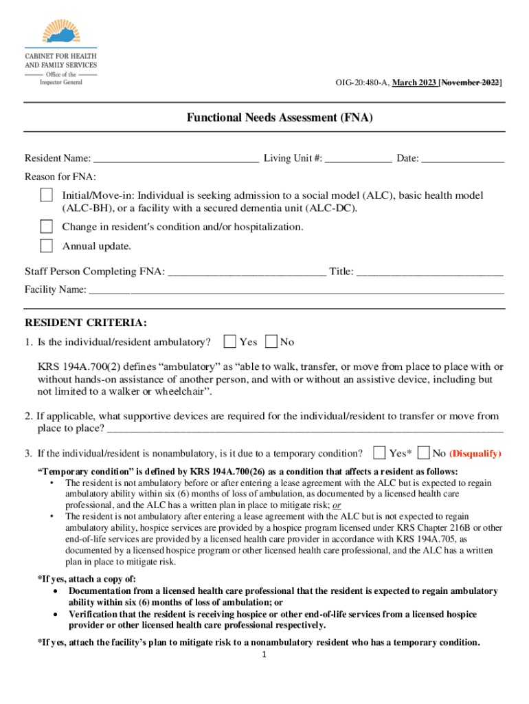 Fillable Online Functional Needs Assessment FNA Fax Email Print Fillable Online Functional Needs Assessment FNA Fax Email Print