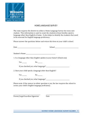 Fillable Online HomeLanguageSurvey.doc Fax Email Print - pdfFiller