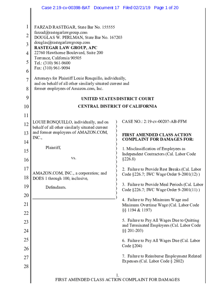 Fillable Online Farzad Rastegar - Attorney at Law Fax Email Print ...