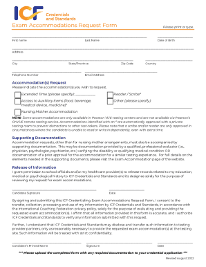 Fillable Online Special Examination Accommodation Request Form For ... Fax Email Print - pdfFiller