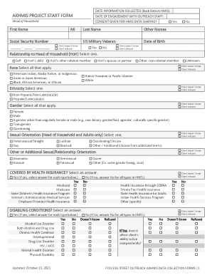 Fillable Online HMIS Data Collection Form for Project START Fax Email ...