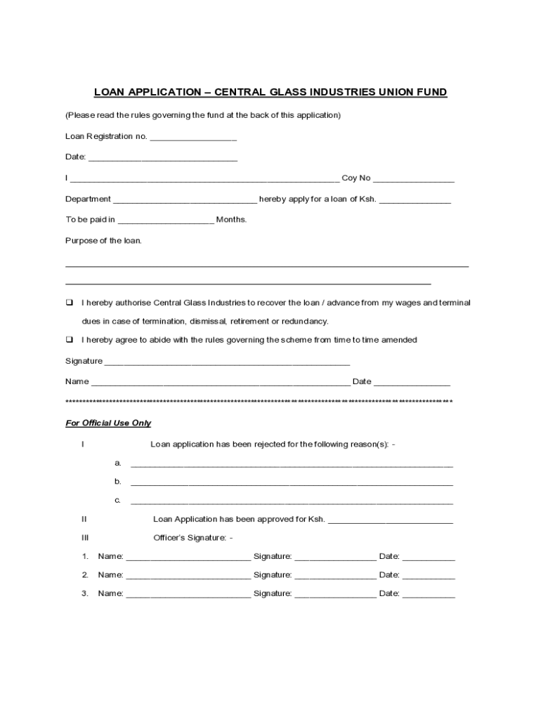 Fillable Online Short Term Loan Application Form Fax Email Print ...