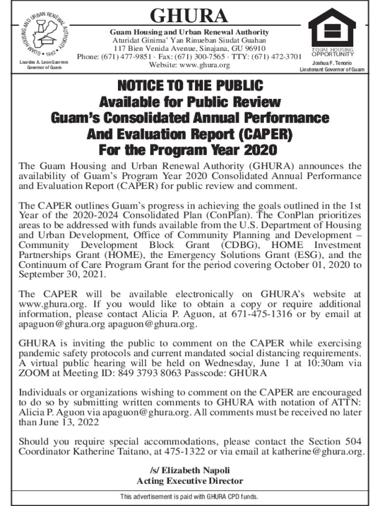 Fillable Online GUAM HOUSING and URBAN RENEWAL AUTHORITY Fax Email ...