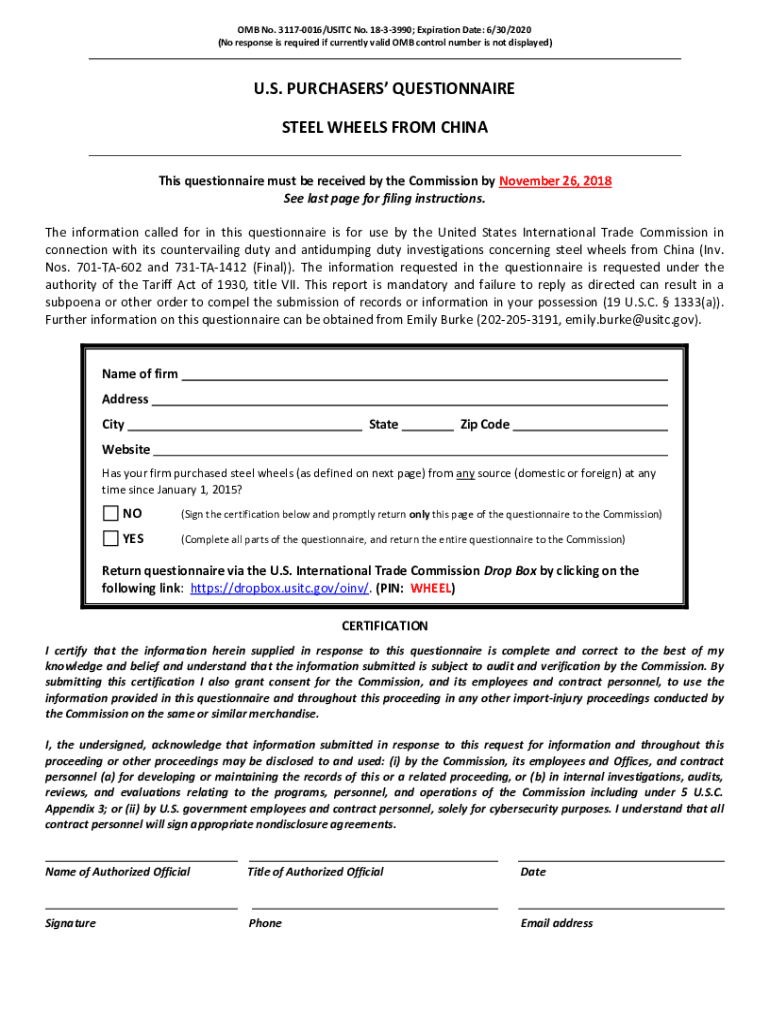 Fillable Online Certain Steel Wheels 12 to 16.5 inches in Diameter From ... Fax Email Print ...