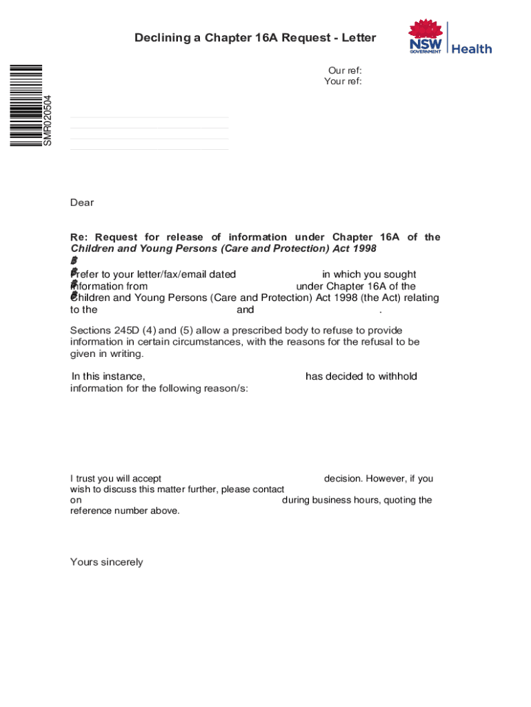 Fillable Online Keep Them Safe Information Exchange FormDeclining a ...