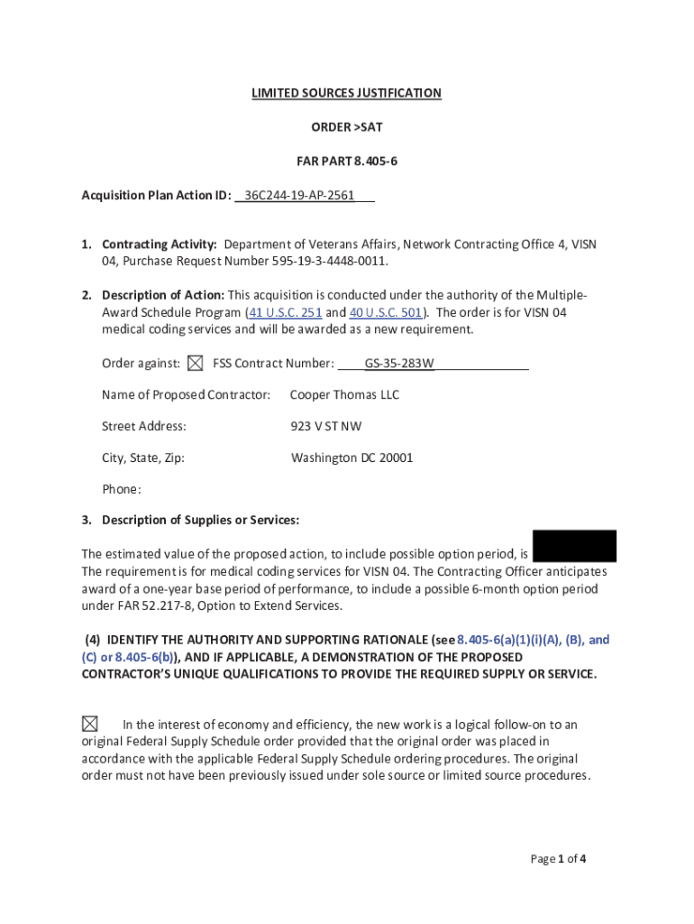 Fillable Online 36C244-19-AP-2561 1. Contracting Ac - VA Vendor Portal ...