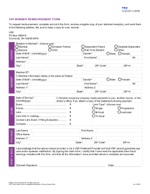 Fillable Online VSP reimbursement form Fax Email Print - pdfFiller