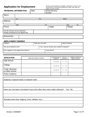 Fillable Online Northfield Township Police Department Background Packet ...