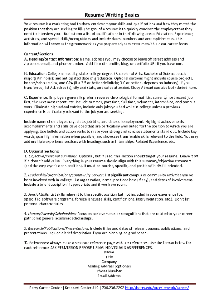 Fillable Online How to Write a Resume (Full Guide and Examples) Fax ...