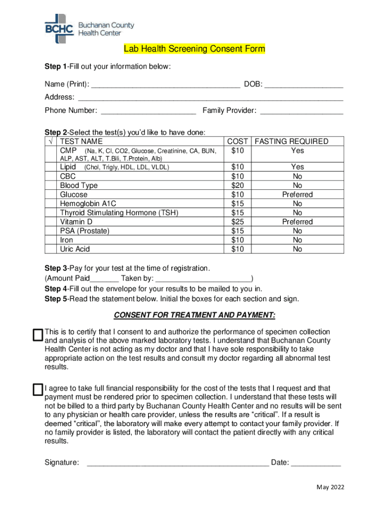 Fillable Online Wellness Profile Consent Form Fax Email Print - pdfFiller