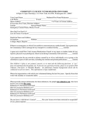 Fillable Online New and Improved Tutor Registration Form Fax Email ...