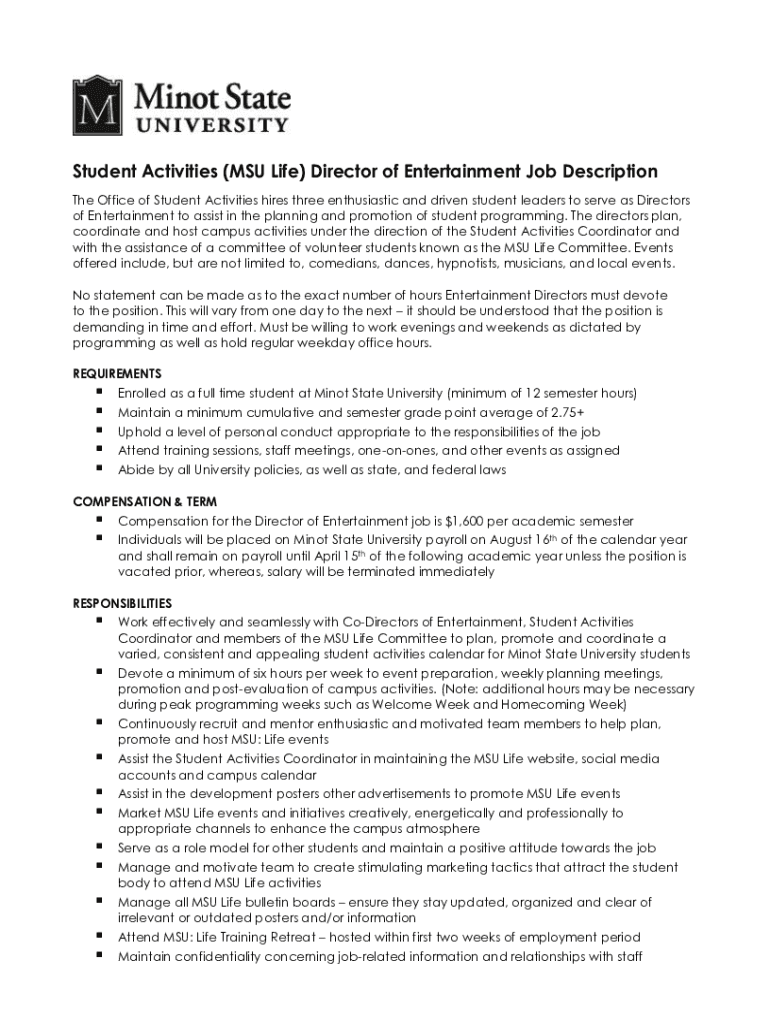 Fillable Online Student Activities Director: What Is It? and How to ...