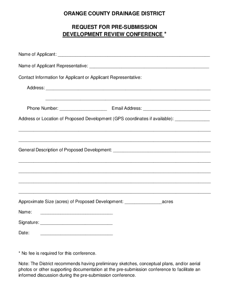 Fillable Online Request-for-Pre-Submission-Development-Review- ... Fax ...