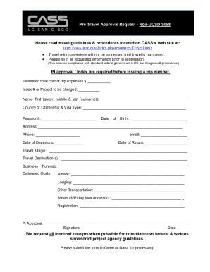 Fillable Online Concur Request: Travel Pre-Approval Request Enhancements Fax Email Print - pdfFiller