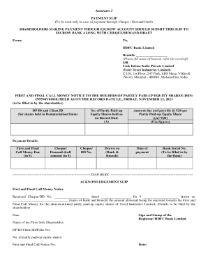 Fillable Online Reminder cum Final Call Notice Fax Email Print - pdfFiller