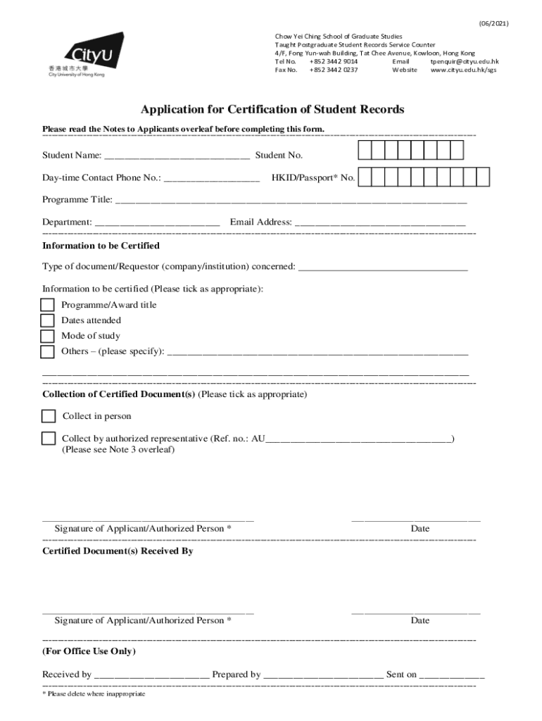 Fillable Online Download FormsChow Yei Ching School of Graduate ... Fax Email Print - pdfFiller