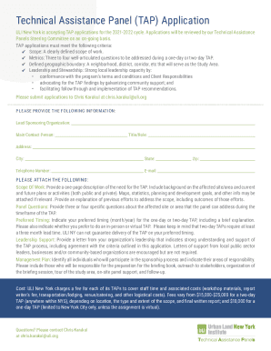 Fillable Online Technical Assistance Panels (TAPs)ULI Boston/New England Fax Email Print - pdfFiller