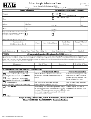 Fillable Online Micro Sample Submission Form Fax Email Print - pdfFiller