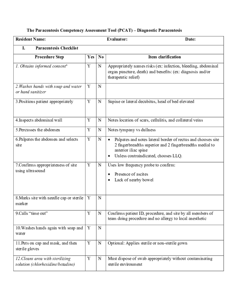 Fillable Online Paracentesis Simulation: A Comprehensive Approach to ...