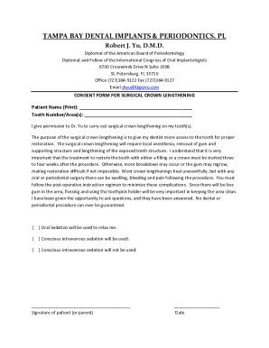 Fillable Online informed consent for crown lengthening surgery Fax ...