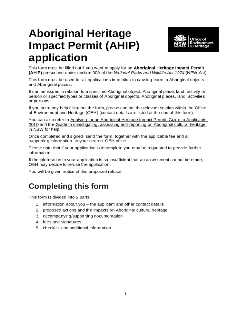 Aboriginal Heritage Impact Permit (AHIP) application - www environment ...