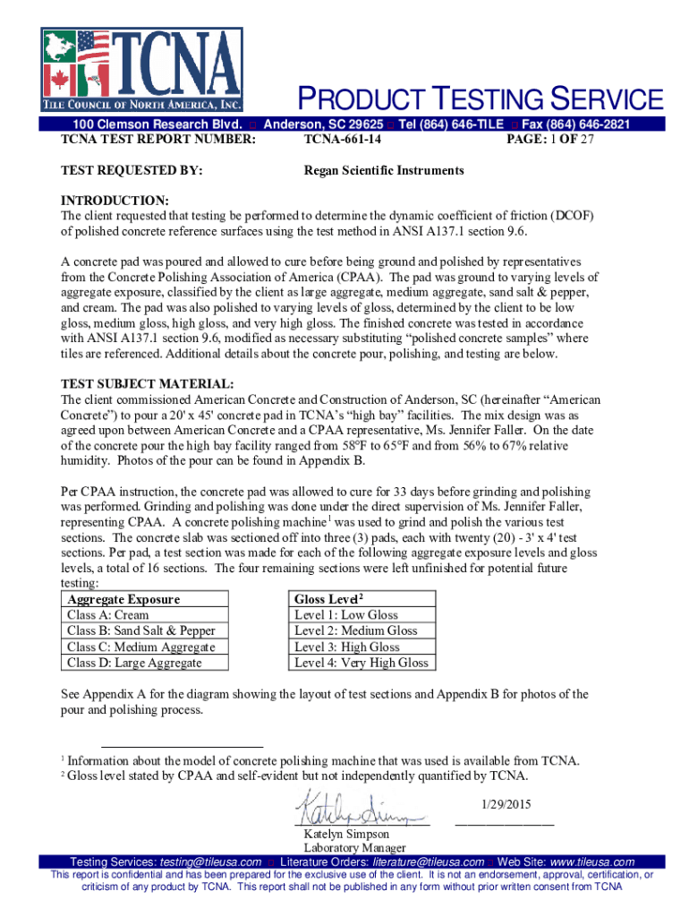 Fillable Online CERTIFIED PORCELAIN TILE TESTINGORDER FORM Fax Email ...