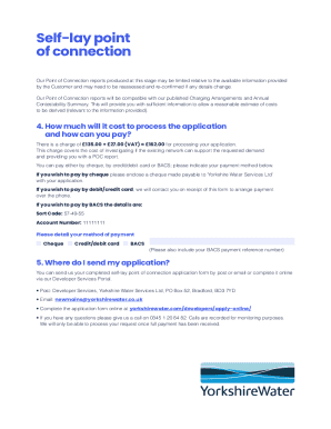 Fillable Online Yorkshire Water Application for Self-Lay point of connection Fax Email Print ...