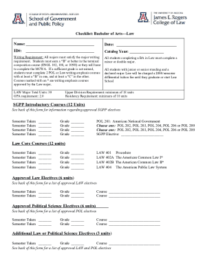 Fillable Online sgpp arizona 1 Degree Checklist and Program ...