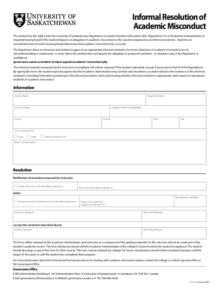 Fillable Online Procedures for Alleged Violations of Academic ...