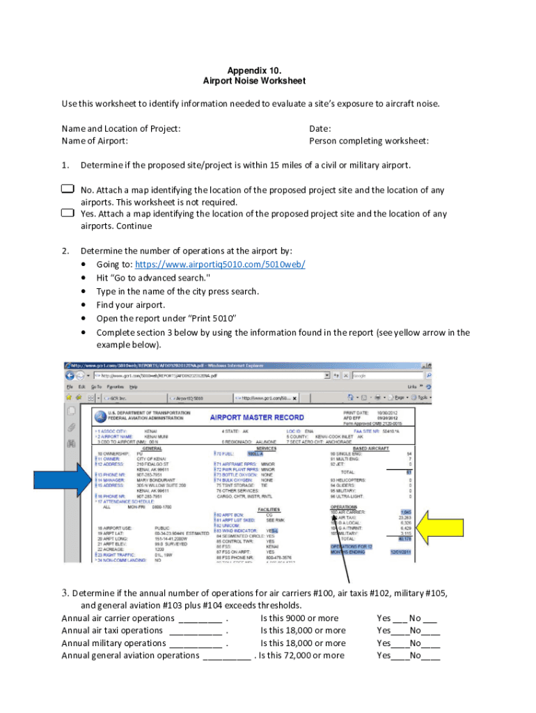 Fillable Online Appendix-10.-HUD-Airport-Noise-Worksheet. ... Fax Email Print - pdfFiller