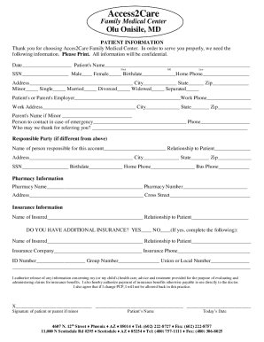 Fillable Online Access2Care - Family Medical Center in Phoenix, Arizona ...